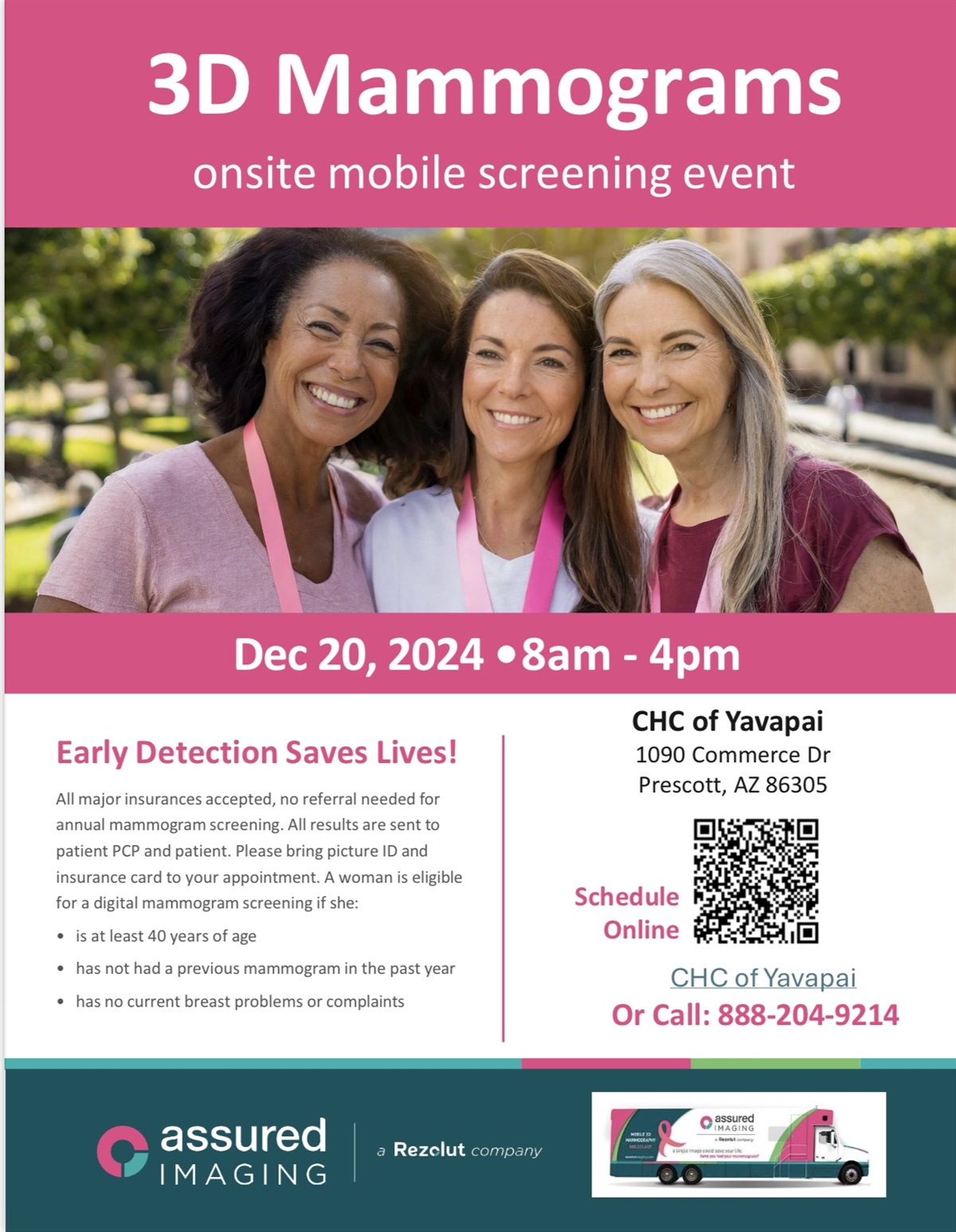 3D Mammograms onsite mobile screening event - Yavapai, AZ